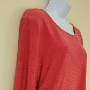 JM Collection | Tops | Jm Collection Pink Textured Jacquard Top | Poshmark